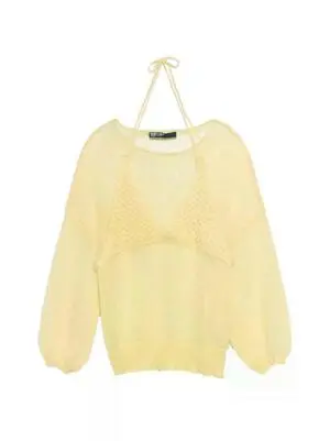 Bimba Y Lola Light Mohair Sweater With Overlay Top - Yellow