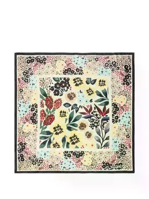 Bimba Y Lola Off-white Pastel Floral Sketch Print Scarf - Neutrals