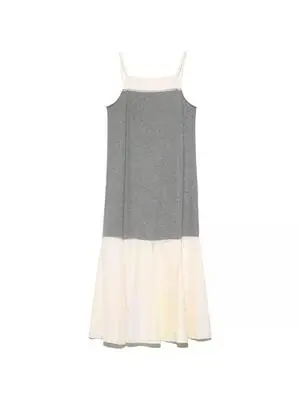 Bimba Y Lola Gray Melange Two-material A-line Dress - Grey
