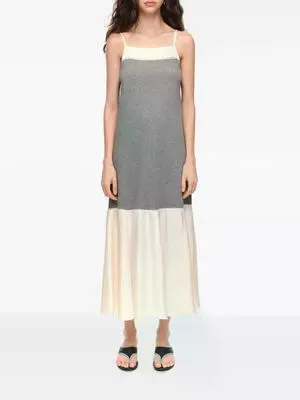 Bimba Y Lola Gray Melange Two-material A-line Dress