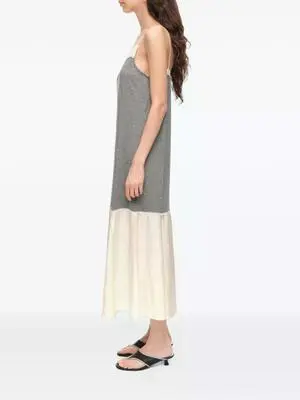 Bimba Y Lola Gray Melange Two-material A-line Dress