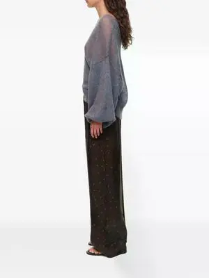 Bimba Y Lola Light Mohair Boat-neck Sweater - Blue