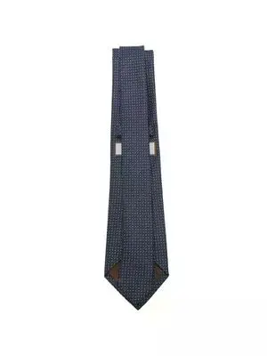 Canali Micro-patterned Silk Tie - Blue