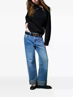 Liu Jo Straight-leg Jeans With Micro-rhinestones