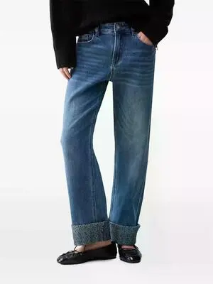Liu Jo Straight-leg Jeans With Micro-rhinestones