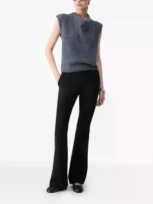 Liu Jo Ribbed Wool Vest With Back Buttons - Grey