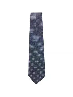 Corneliani Micro-dot Silk Neck Tie - Blue