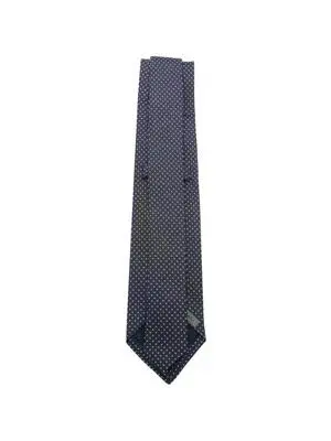 Corneliani Micro-dot Silk Neck Tie - Blue