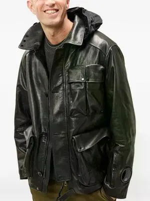C.P. COMPANY Grained Leather Jacket