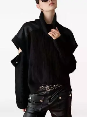 Liu Jo Wool Blend Turtleneck Sweater - Black