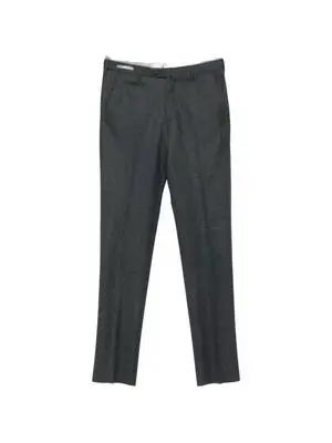 Corneliani Tailored Straight-leg Trousers In Dark Felted Texture