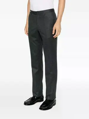 Corneliani Tailored Straight-leg Trousers In Dark Felted Texture
