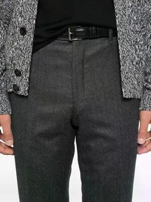 Corneliani Tailored Straight-leg Trousers In Dark Felted Texture