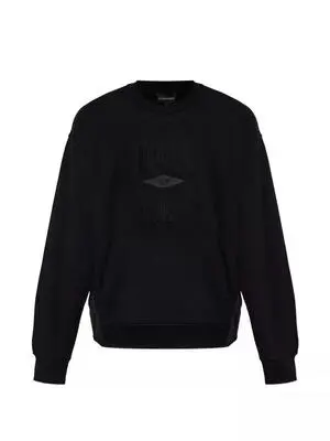Emporio Armani Embroidered-logo Sweater - Black