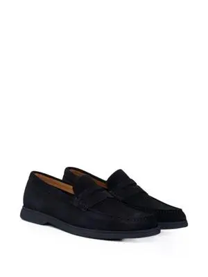 BOSS Suede Loafers With Logo Penny Trim