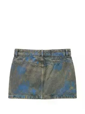 DIESEL® Acid-wash Denim Mini Skirt
