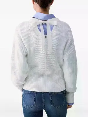 Liu Jo Wool Blend Sweater With Rear Bow Detail