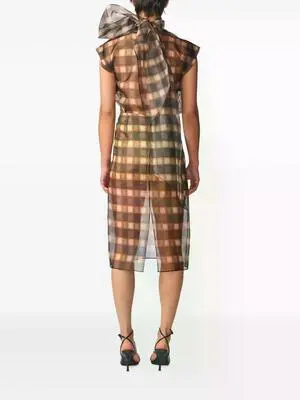 Monse Plaid Shoulder-tie Blouse