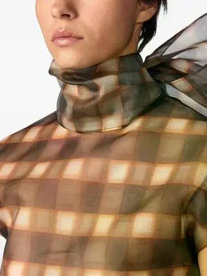 Monse Plaid Shoulder-tie Blouse
