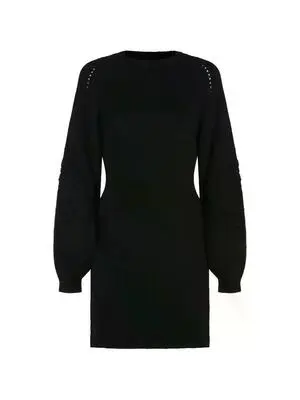TWINSET Floral-embroidered Pointelle-knit Mini Dress