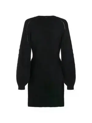 TWINSET Floral-embroidered Pointelle-knit Mini Dress