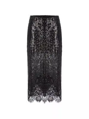 Monse Sequin-embellished Lace-hem Skirt