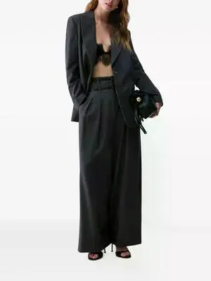 Liu Jo Flannel Wide-leg Pants With Double Belt Detail