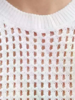 BENETTON Crochet-knit Cropped Sweater
