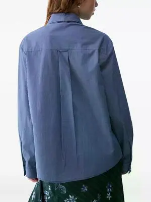 Liu Jo Poplin Shirt With Jewel Embroidery - Blue