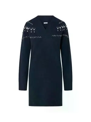Liu Jo Knit Dress With Jewel Embroidery - Blue