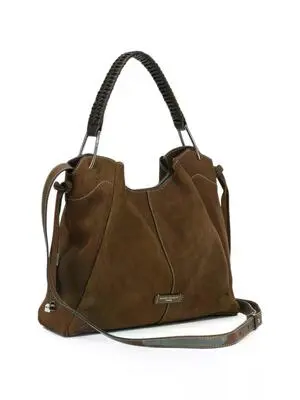 GIANNI CHIARINI Medium Era Suede Braided-handle Shoulder Bag