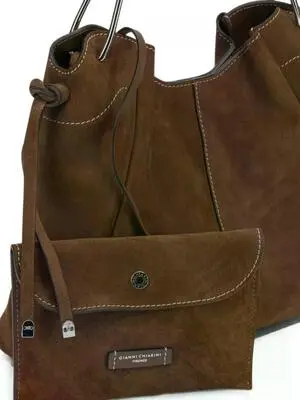 GIANNI CHIARINI Medium Era Suede Braided-handle Shoulder Bag