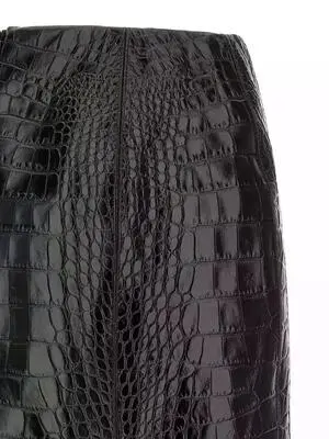 Ermanno Scervino Crocodile-effect Lace Hem Midi Skirt