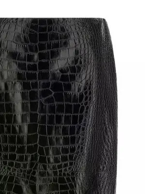 Ermanno Scervino Crocodile-effect Lace Hem Midi Skirt