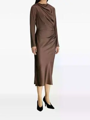 Loulou De Saison Fabio Draped Satin Midi Dress