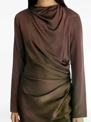 Loulou De Saison Fabio Draped Satin Midi Dress