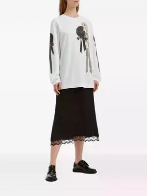 Simone Rocha Rosette-embellished Long-sleeve T-shirt