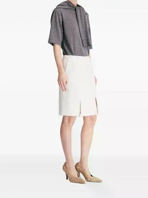 Loulou De Saison Judy Double Slit Wool Midi Skirt
