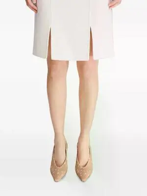 Loulou De Saison Judy Double Slit Wool Midi Skirt