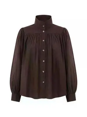 Antik Batik High-neck Gathered Shirt