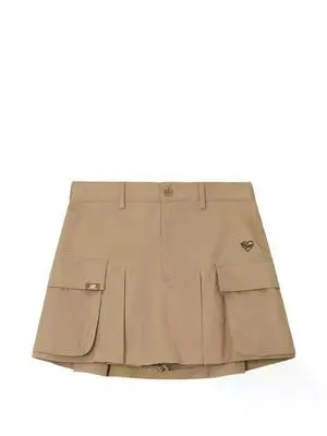 CHOCOOLATE Pleated Cargo Mini Skirt - Neutrals