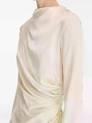 Loulou De Saison Fabio Draped Satin Midi Dress