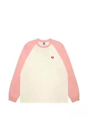 AAPE BY *A BATHING APE Aapenow Raglan-sleeve Heart-patch T-shirt - Pink