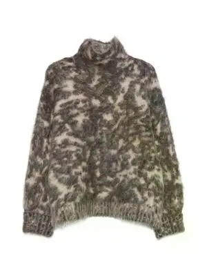 JOSEPH Esme Leopard-print High Neck Sweater - Neutrals