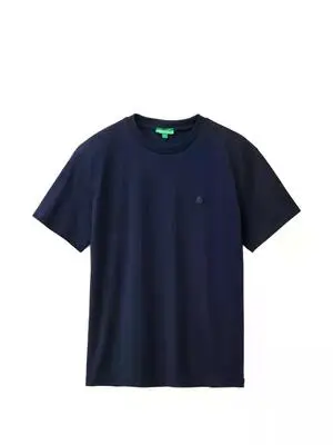 BENETTON Logo-embroidered T-shirt - Blue