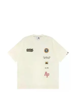 AAPE BY *A BATHING APE Logo-patch T-shirt - Neutrals