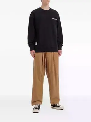 FINGERCROXX Logo Print Cotton Sweatshirt - Black