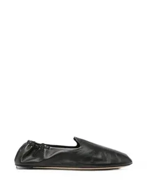THE ROW Casa Slip-on Nappa Leather Slippers - Black