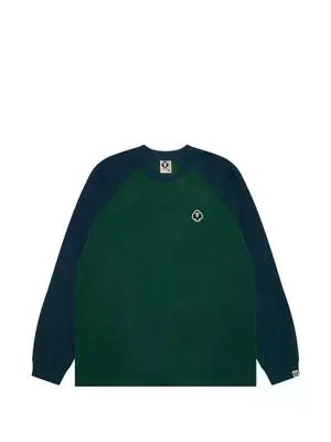 AAPE BY *A BATHING APE Raglan-sleeve Logo-patch T-shirt - Green