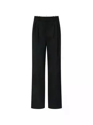 Loulou De Saison Nat Pleated Grain De Poudre Trousers - Black